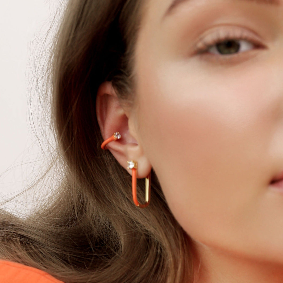Apricot Enamel Ear Cuff | Gold Trip